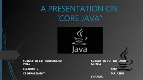 Presentation On Core Java Ppt
