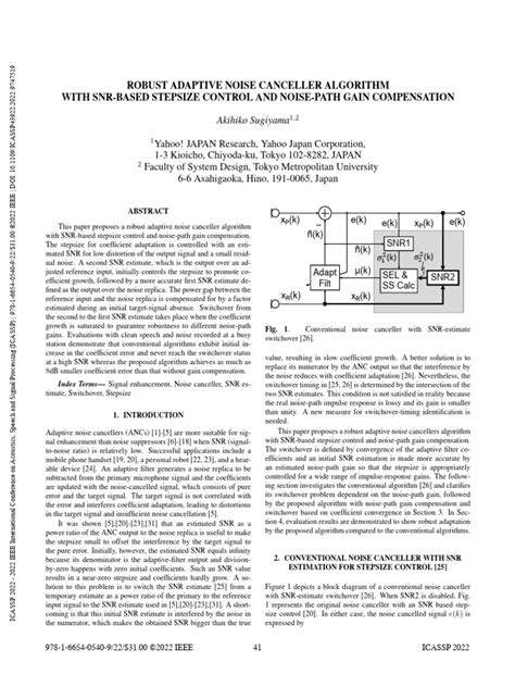 Robust Adaptive Noise Canceller Algorithm With Snr Based Stepsize Control And Noise Path Gain