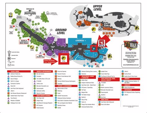 Universal Citywalk Map Hollywood Sjcxy