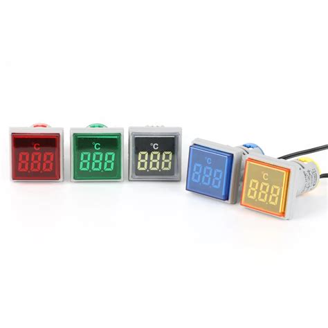Mini Square Indicator Lamp Type Thermometer Led Digital Display