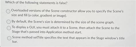 Solved Which Of The Following Statements Is Falseoverloaded