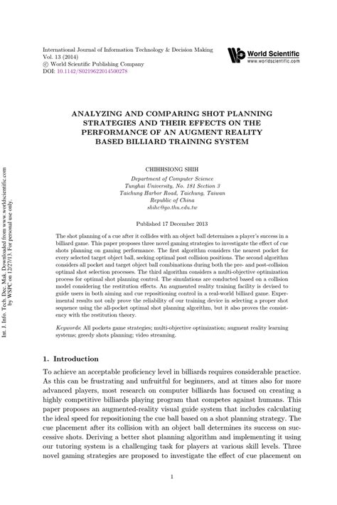 Pdf Analyzing And Comparing Shot Planning Strategies And Their Effects On The Performance Of
