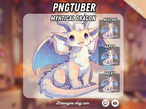 Chibi Dragon Pngtuber Kawaii Ready For Twitch Vtuber Avatar Streaming
