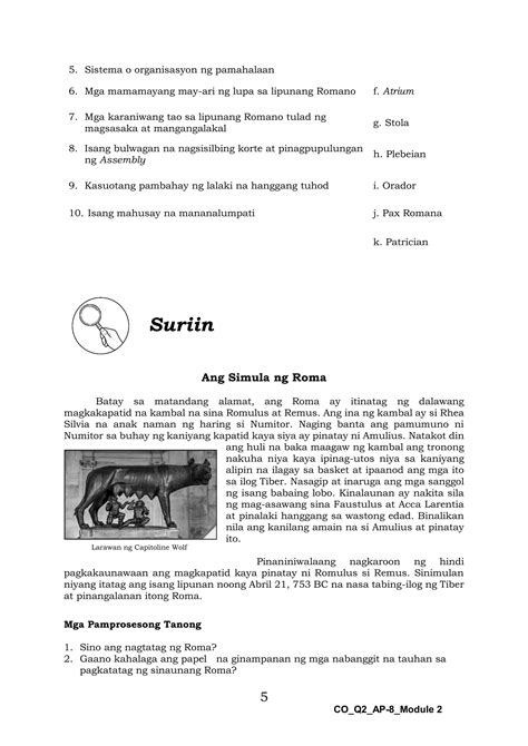 Aralingpanlipunan8 Module2 Quarter2 Kontribusyon Ng Kabihasnang Romano V2 Pdf