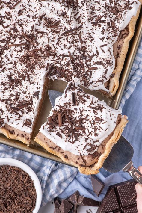 French Silk Slab Pie Amandas Cookin