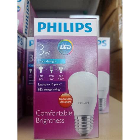หลอดไฟ Philips Led E27 3w Daylightสว่างจัดเต็มแสง แสงขาว Shopee Thailand