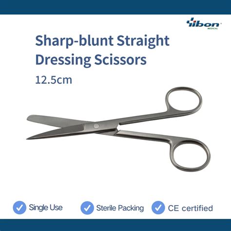 [sg Ready Stock] Yibon Sterile Sharp Blunt Surgical Scissors 12 5cm
