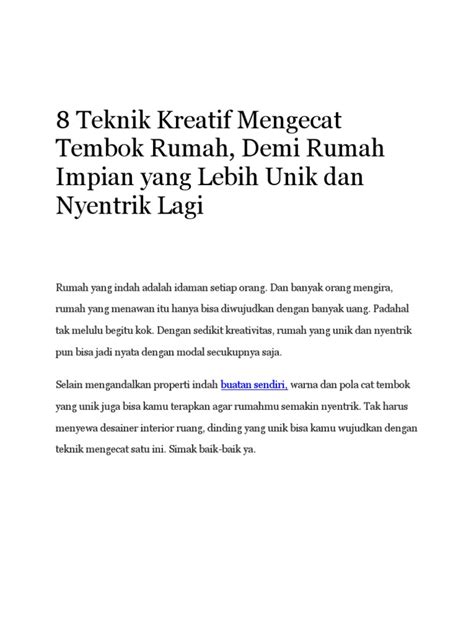 PDF Teknik Kreatif Mengecat Tembok Rumah DOKUMEN TIPS
