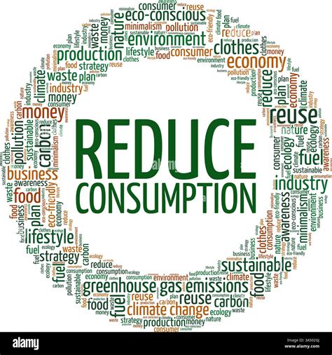 Reduce Consumption Vector Illustration Word Cloud Isolated On White Background Stock Vector