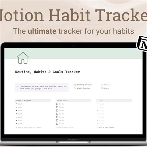 Notion Daily Routine Template Etsy