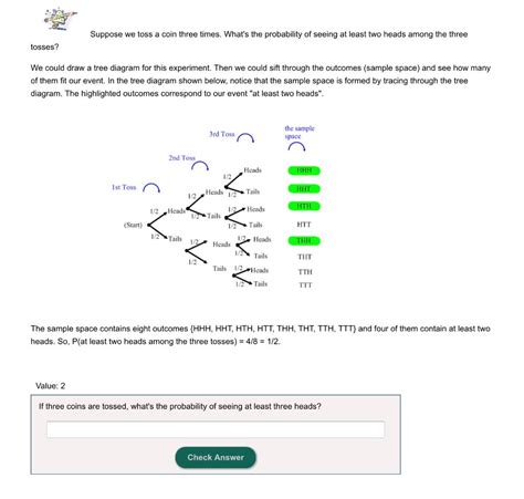 Solved Suppose We Toss A Coin Three Times Whats The