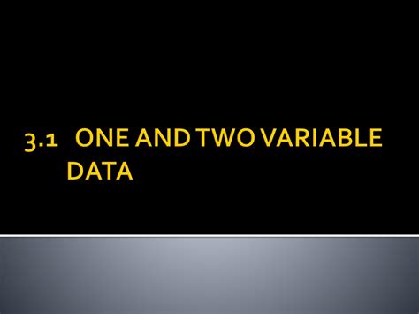 ppt analyzing one and two variable data powerpoint presentation free