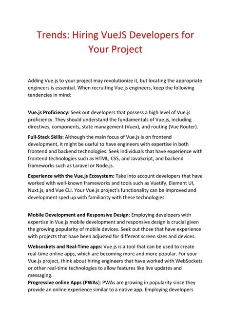 Ppt Trends Hiring Vuejs Developers For Your Project Powerpoint Presentation Id13197643