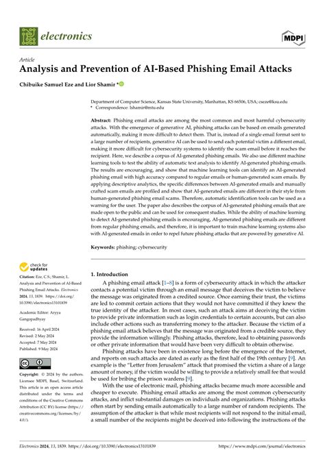 Pdf Analysis And Prevention Of Ai Based Phishing Email Attacks