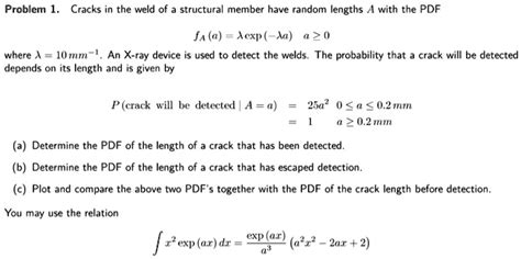 Get Answer Problem 1 Cracks In The Weld Of Structural Member Have