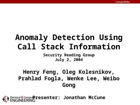 ppt anomaly detection using call stack information dokumen tips