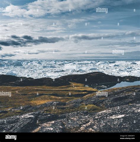 View Towards Icefjord In Ilulissat Easy Hiking Route To The Famous