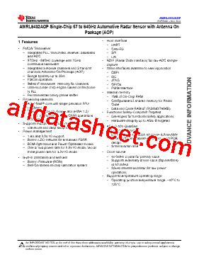 AWR6843AOP Datasheet PDF Texas Instruments