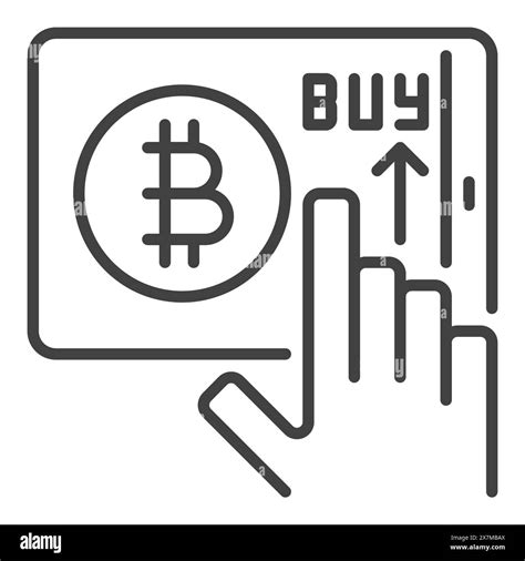 Tablet With Bitcoin Vector Crypto Trading Concept Linear Icon Or Symbol Stock Vector Image And Art