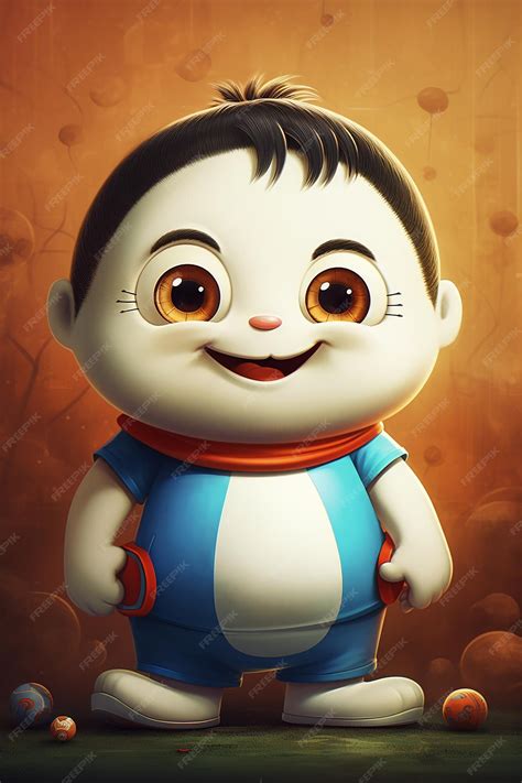 Doraemon Cartoon Character In Playful Design Premium Ai Generated Image
