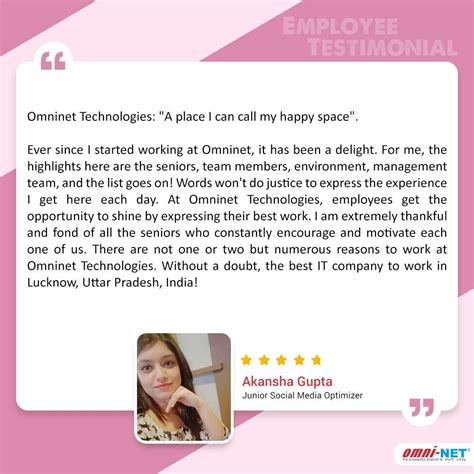 Omni Net Technologies Pvt Ltd On Linkedin Employeetestimonial