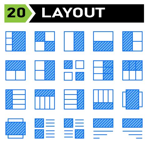 Layout Icon Set Include Layout Grid Dashboard Interface User Interface Align Template