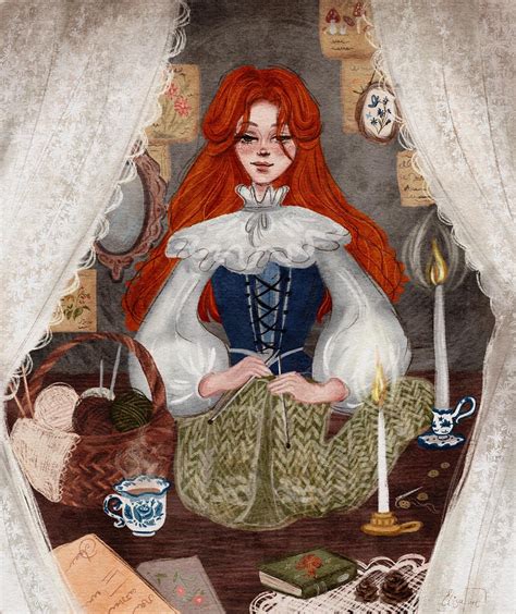 Vintage Girl Illustration Cozy Postcard Behance