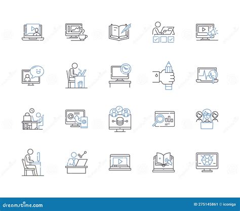 Workflow And Office Outline Icons Collection Workflow Office