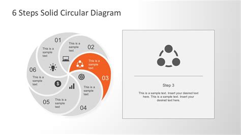 Six Steps Solid Circular Diagram PowerPoint