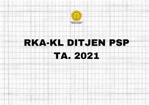 Rka Kl 2021 Psp Pertanian