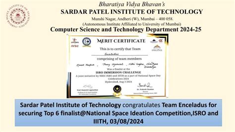 Iicspit Bhartiya Vidya Bhavans Sardar Patel Institute Of Technology