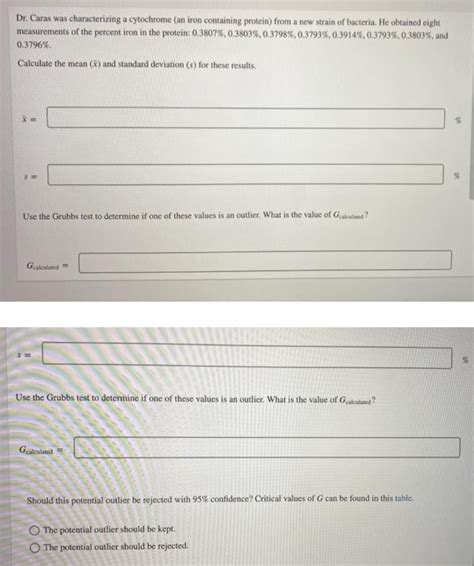 Answered Use The Grubbs Test To Determine If One… Bartleby