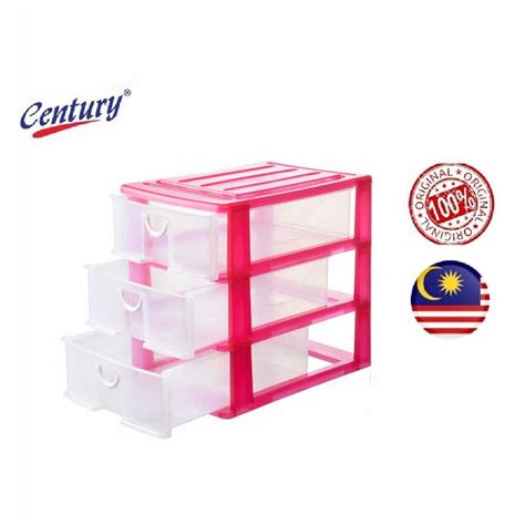 Century Mini Drawer A4 3 Tier Document Organizer Rak Buku Rak Kecil 3 Tingkat Drawer Size A4