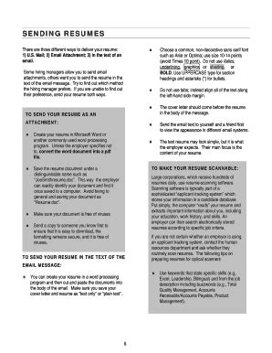 Fillable Online SENDING RESUMES Fax Email Print PdfFiller