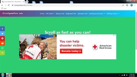 Went To Test My Scroll Speed But Their Is An Add Covering The Area Where Results Are Shown R
