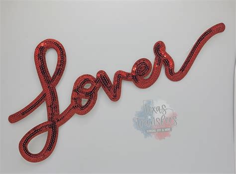 Red Sequin Lover Iron On Patch Texas Transfers And Designs