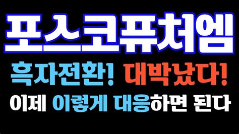포스코퓨처엠 흑자 전환 대박났다 이제 이렇게 대응하면 됩니다 포스코퓨처엠주가 포스코퓨처엠주가전망 포스코퓨처엠전망