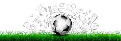 스포츠와 승리 개념 고립 된 흰색 배경에 자유형 그림이있는 만화 스타일의 잔디밭에있는 축구 공 Soccer Tournament에 대한 스톡 벡터 아트 및 기타 이미지