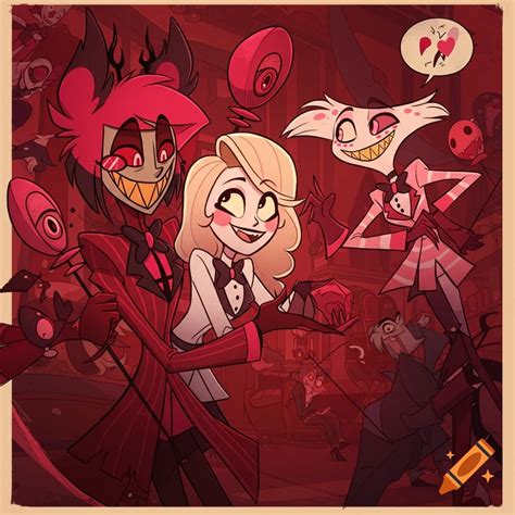 Hazbin Hotel Characters Charlie Alastor Angel Dust And Others In A