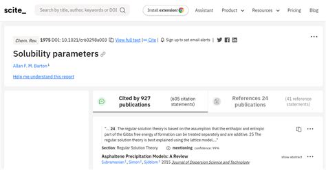 Solubility Parameters Scite Report