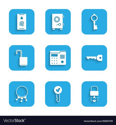 Set House Intercom System Key Broke Inside Vector Image