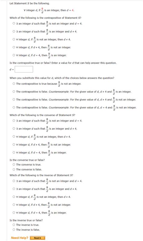Solved Let Statement S Be The Following V Integer D If It
