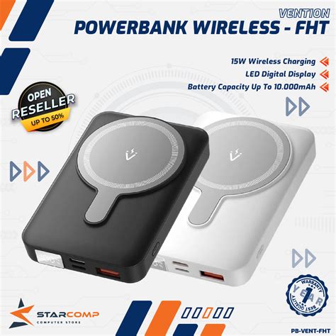 Jual Vention Fht Power Bank 10000mah Magnetic Wireless Powerbank