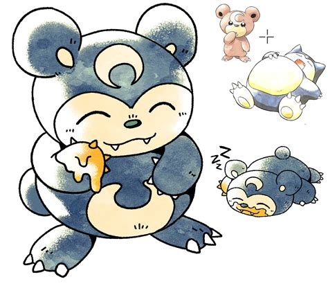 Bynine Snorlax Teddiursa Nintendo Pokemon Highres Animal Ears