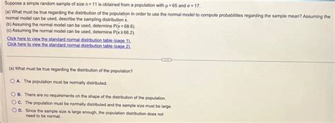 Solved Suppose A Simple Random Sample Of Size N11 Is