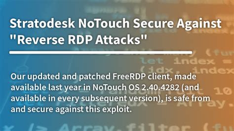stratodesk notouch os secure against reverse rdp attacks vdi
