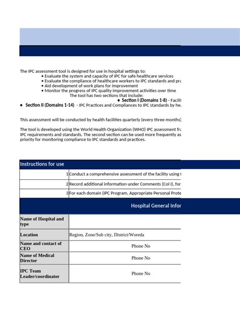 Ipc Flat Audit Tool For Hospitals 2023 Moh Pdf Syringe Hand Washing