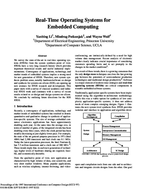 Pdf Tutorial 2 Real Time Operating Systems For Embedded Computing