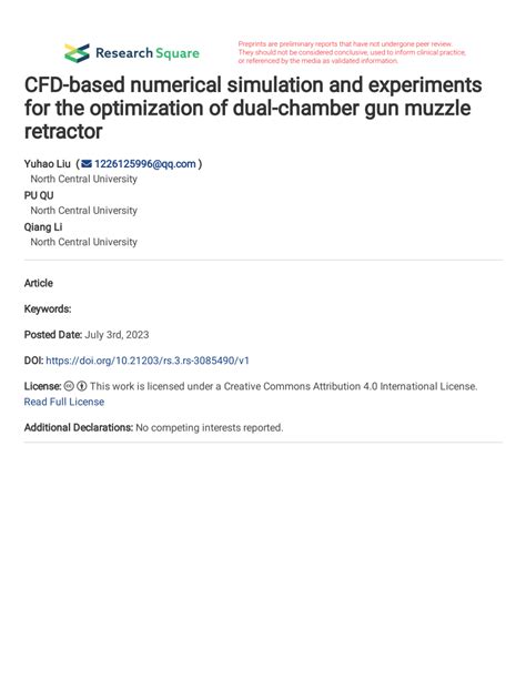 pdf cfd based numerical simulation and experiments for the