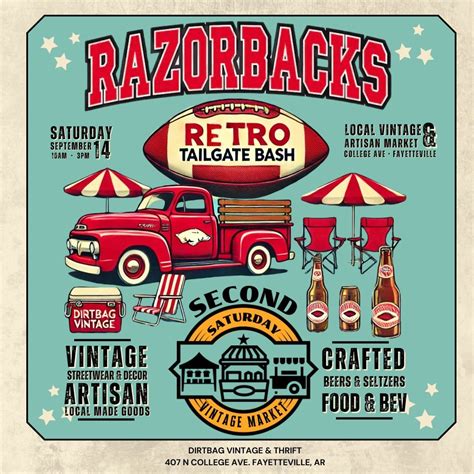 Razorback Retro Tailgate Second Saturday Vintage Street Market